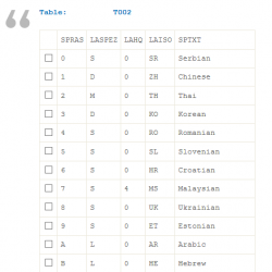 SAP Language Code List - 2-letter vs. internal 1char code