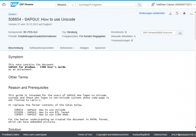 SAP Note 508854 - SAPGUI: How to use Unicode - SE63 Translation Blog